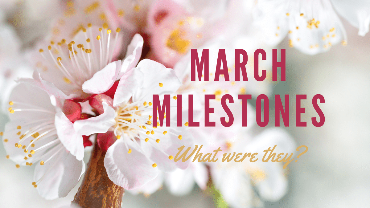 March Milestones: What Were They? – What I Think I Say